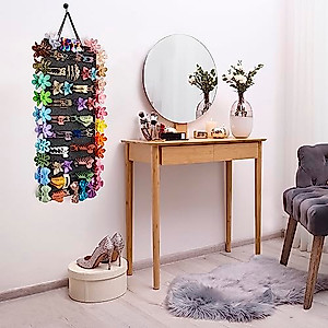 JOYMOMO Hanging Hair Claw Clips Organizer, 10 Layer Hair Accessories Display Holder, Claw Clip Storage Organizer for Women Girl, Claw Clips Holder for Wall (Dark Gray)