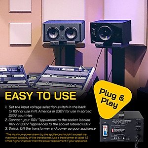 ELC T Series 3000+ Watt Voltage Converter Transformer - Step Up/Down - 110v to 220v / 220v to 110v Power Converter - Circuit Breaker Protection, CE Certified [3-Years Warranty]