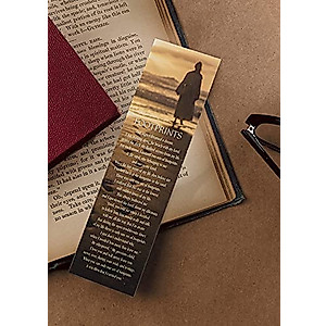 Footprints Poem Golden Brown Beach 5 x 2 Cardstock Bookmark Pack 12