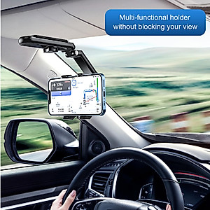 qumHmup Car Phone Holder Mount,360°Rotatable Retractable Car Phone Holder,Multifunctional Adjustable Mount Cell Phone Holder for Car,Universal Phone Holder for Mobile Phones