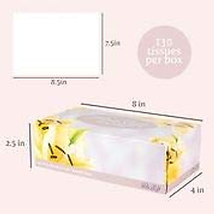Facial Tissues 130 Per Box, Size 7" X 6.9" 2 Ply, Great for Bathroom, Office, Store, School, Home, Kitchen, Or in Your Car & in Every Room (Pack of 4, 520 Tissues total)