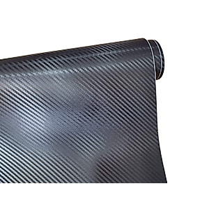 3D Black Carbon Fiber Vinyl Wraps, Car DIY Wrap Vinyl Roll Film Self-Adhesive Twill Weave Sheet Sticker with air Release Technology (1ft x 5ft)