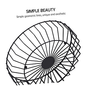 ADOCARN 1pc Iron Fruit Plate Wire Storage Baskets Wire Fruit Storage Basket Wire Vegetable Basket Kitchen Iron Food Basket Round Utensil Tray Tea Table Fruit Basket Candy Metal Dessert