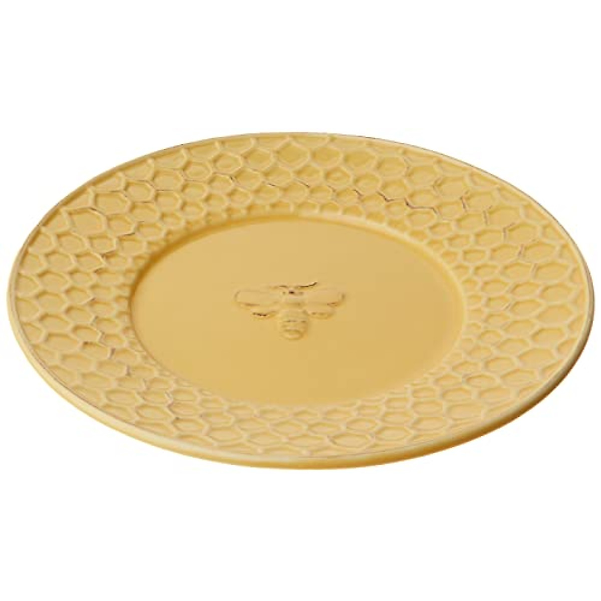 Boston International Embossed Stoneware Plate, 8-Inch Diameter, Honeycomb