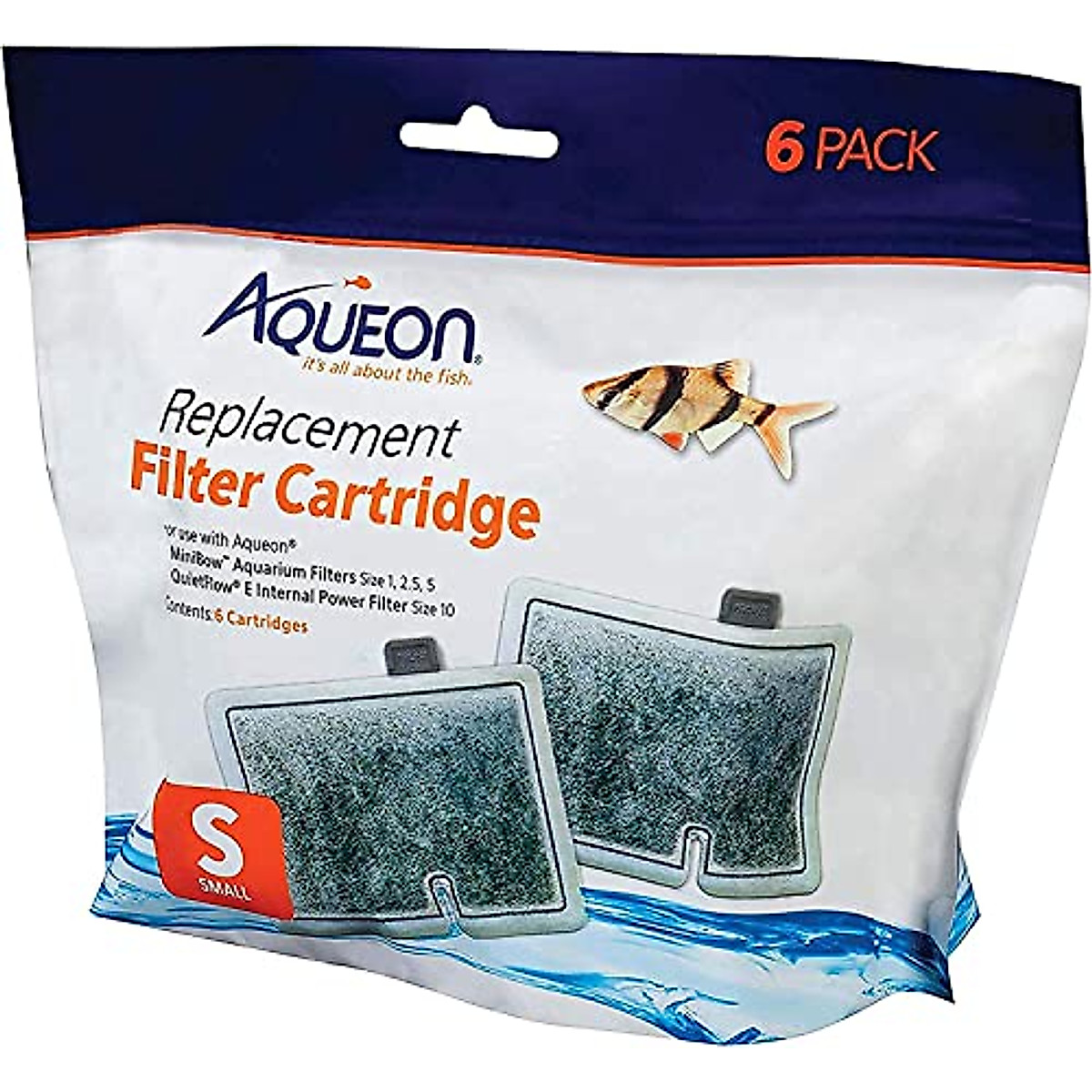 Aqueon Filter Cartridge, Small, 24-Pack (4 Packages with 6 Filters each)