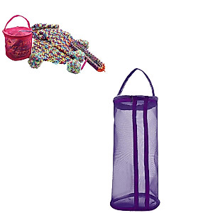 Yarn Bag, Knitting Bag for Small Projects, Crochet Bag Organizer for Travelling, Portable Mesh Knitting Bag Round Yarn Balls Organizer, Crochet Thread Sewing Accessories Yarn Storage (purple)