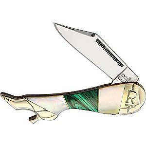 Rough Rider Malachite and Pearl Small Leg Knife RR2033