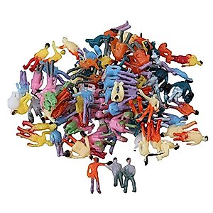 BQLZR 100PCS 1:200 Scale Hand Painted Layout Model Train People Figure