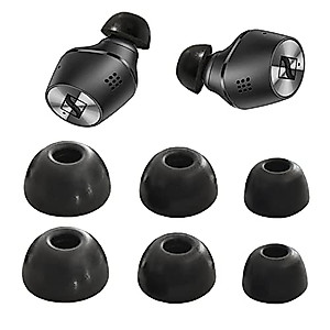 Foam Ear Tips for Sennheiser Momentum True Wireless2 Replacement Tips Sennheiser Earbuds Momentum CX400BT CX True Wireless Fit Case 3 Pairs LMS Black