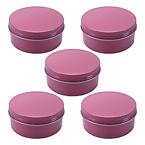 Bettomshin 12 Pack 5 oz Round Aluminum Cans Tin Can Screw Top Metal Lid Containers for Lip Balm, Crafts, Candles, Candies, 150ml