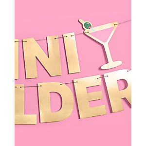 xo, Fetti A Tini Bit Older Gold Foil Banner - 5 Ft. | Martini Decoration, Birthday Party Sign, Casino Decor, Girl Cocktail Backdrop, Vegas Photo Booth Background