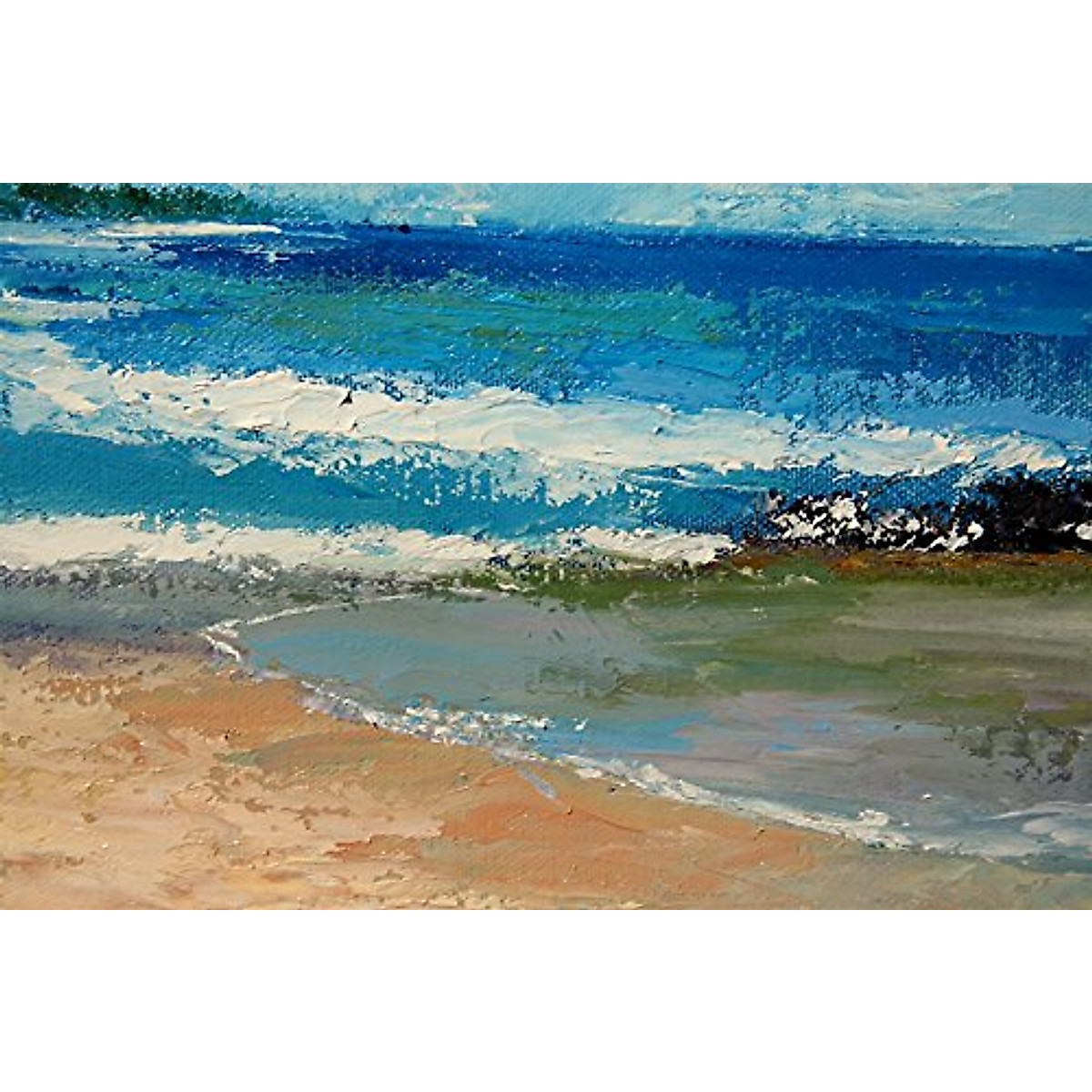The Beach, Seascape Ocean Shore By Internationally Renown Painter Yary Dluhos