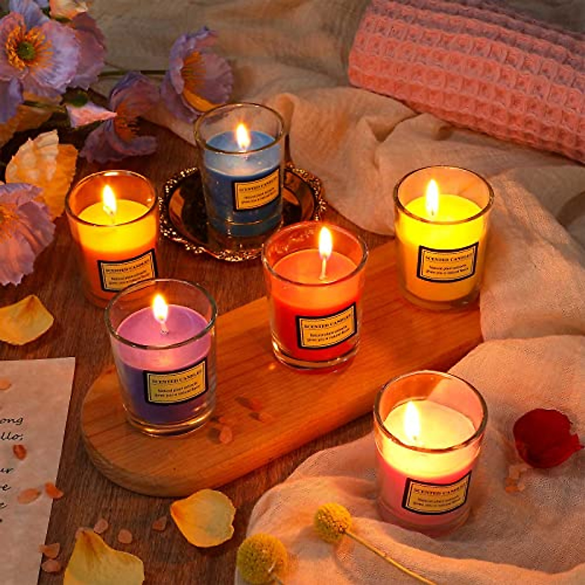 30 Pieces Scented Candles Gift Set with 10 Fragrances Aromatherapy Soy Wax Glass Jar Candle 1.8 oz Votive Candles for Home Wedding Holiday Anniversary Decoration