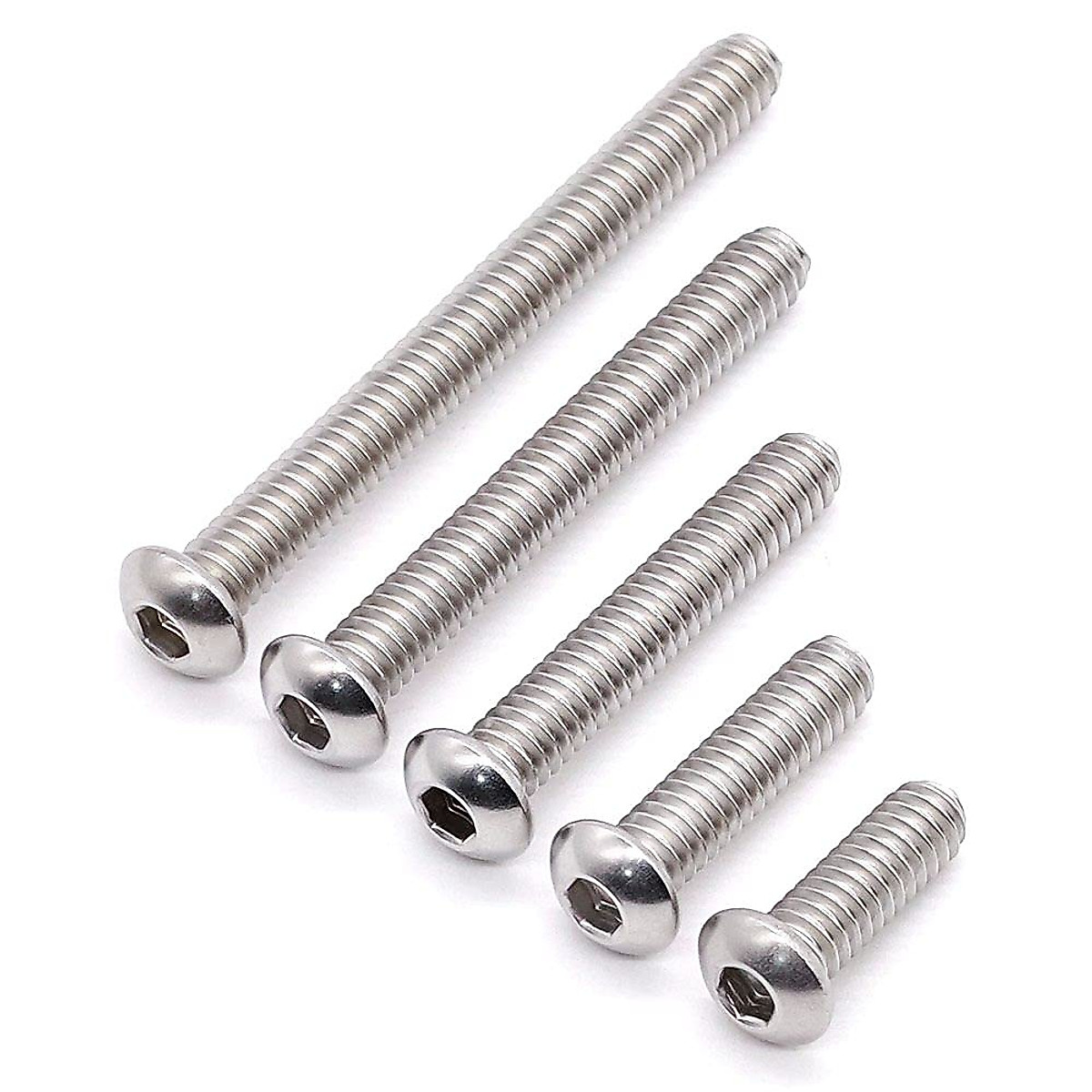 M6-1.0 x 25mm (30 pcs) Button Head Socket Cap Screws Bolts, 18/8 Stainless Steel 304, Fully Threaded, Machine Coarse Thread, Allen Hex Drive
