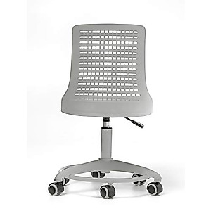 OfficeFactor Kid’s Office Chair- Adjustable Height School Children Desk Chair- Revolving Chair with Wheels- Breathable Back Chair for Kids, Holds up to 175 Lbs – Color Grey