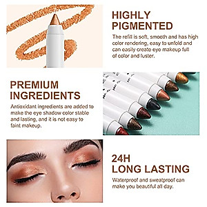 Erinde White Eyeshadow Stick, Eye Brightener Stick Eye Shadow Crayon Makeup Pen, Waterproof, Shimmer Creamy Long Lasting Eye Makeup, Save Time (#L01)