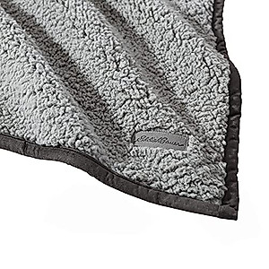Eddie Bauer - Throw Blanket, Reversible Sherpa Bedding, Medium Weight & Warm Home Decor (Charcoal, Throw)