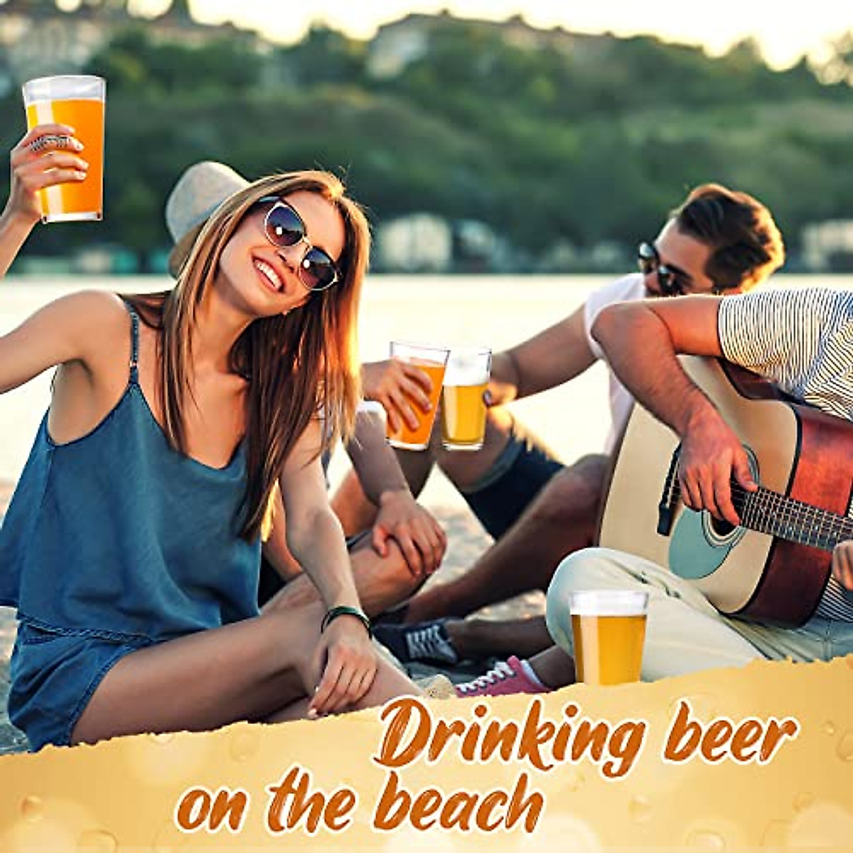 Inbagi 18 Pcs 16oz Highball Drinking Glasses Set Clear Glass Cups Crystal Bar Tall Pint Pub Beer Glasses Basics Tumbler Glassware for Kitchen Everyday Dinner Water Wine Iced Tea Juice Gifts