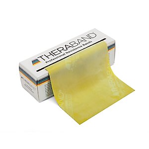 THERABAND Resistance Bands, 6 Yard Roll Professional Latex Elastic Band For Upper Body, Lower Body, & Core Exercise, Physical Therapy, Pilates, Home Workouts, & Rehab, Yellow, Thin, Beginner Level 2