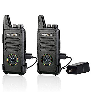 Retevis RT22S Walkie-Talkies Rechargeable,Small Walkie Talkies for Adults,VOX Alarm Channel Signal Display,Compact Two Way Radios for Family Community Gift Skiing(2 Pack)