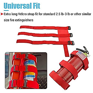 Fire Extinguisher Holder Roll Bar Adjustable Strap Brackets Fits for Jeep Wrangler Unlimited CJ YJ TJ LJ JK JKU JL JLU,Red with USA Flag Pattern
