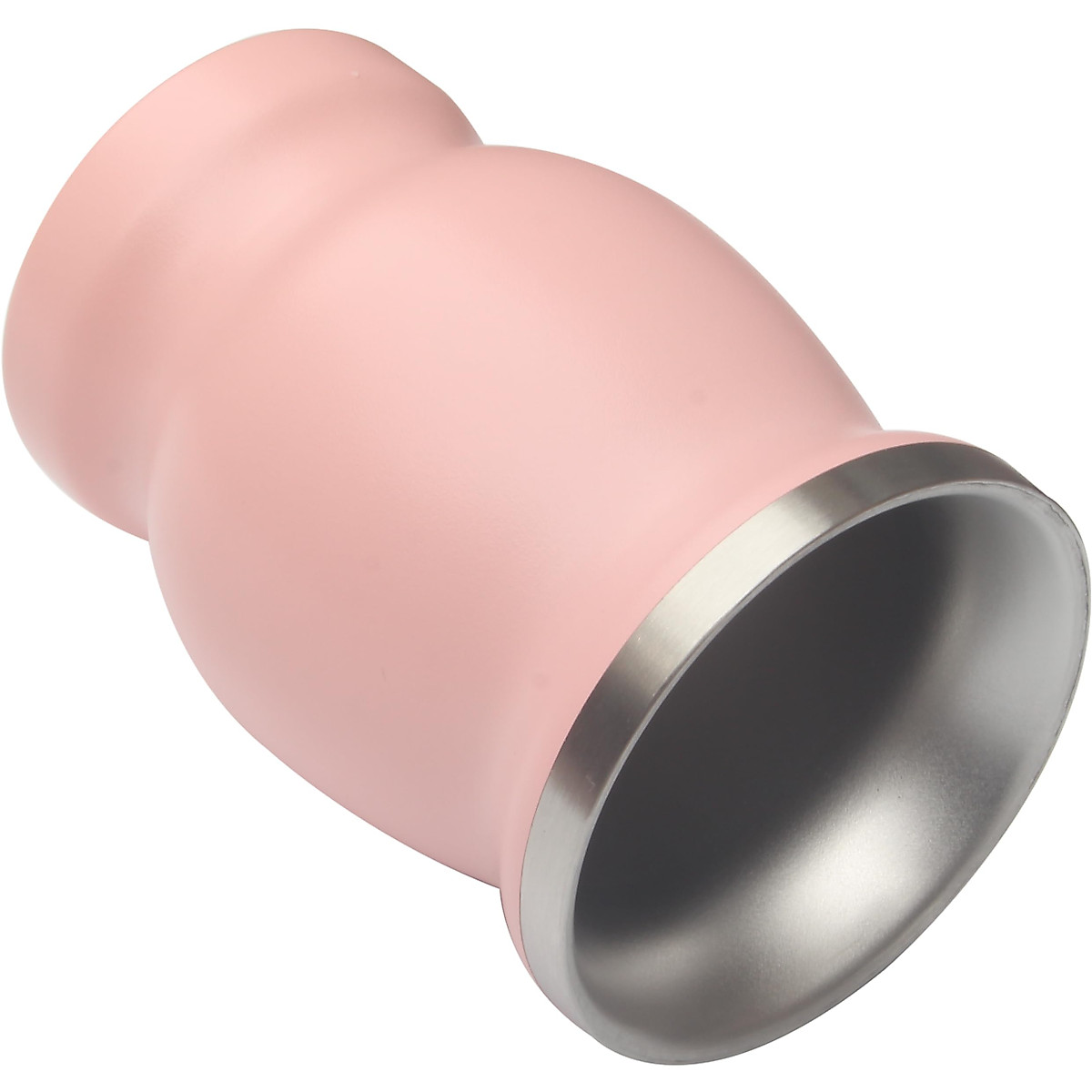 Beruth Bombilla Yerba Mate Gourd, 8oz Stainless Steel Tea Cup Set with a Multifunctional Lid, Two Straws and Cleaning Brushes, Double Walled Coffee Mug Heat Insulation Anti Scalding （Peachy Pink）