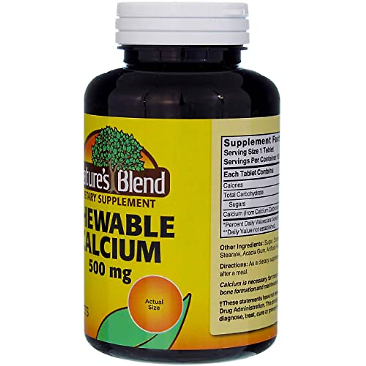 Nature's Blend Calcium Chewable Bavarian Cream 500 mg 100 Tabs