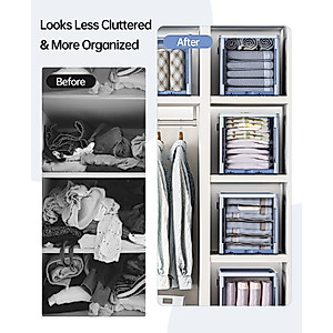 HAIXIN Collaspible Clothes Storage Cubes - Foldable Clothing Storage with Handles Open Home Storage Bins Plastic Storage Containers for Bedroom Closet Wardrobe Dormitory, 6 Pack (Blue, 10.5 Inch)