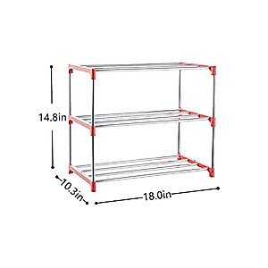 Xerhnan 3-Tier Stackable Small Shoe Rack, Lightweight Shoe Shelf Storage Organizer for Entryway, Hallway and Closet(Pink)