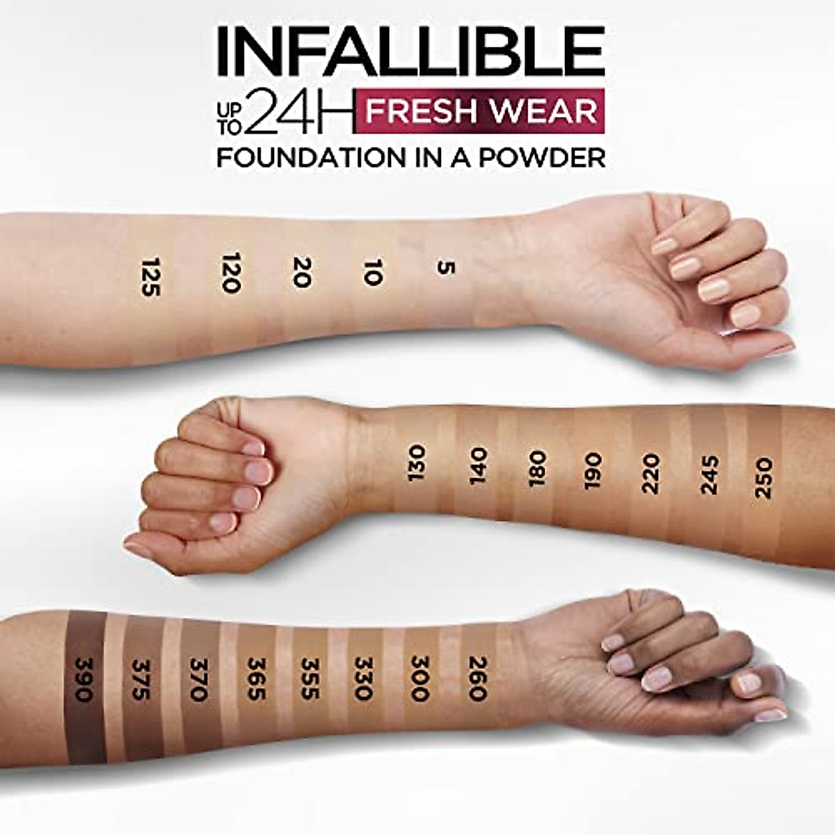 L'Oreal Paris Infallible Fresh Wear Foundation in a Powder, Up to 24 Hour Wear, 120 Vanilla