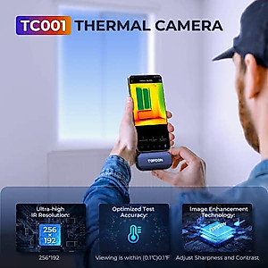 TOPDON TC001 Thermal Camera for Android, 256x192 IR High Resolution, Thermal Imaging Camera, Thermal Imager - 25Hz Refresh Rate, Video Recording Supported, Works for Smartphones and Tablets & PC
