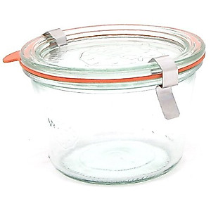 Weck 741 - 0.25 Liter Mold Jars with Lids - 6 Rings and 12 Clamps
