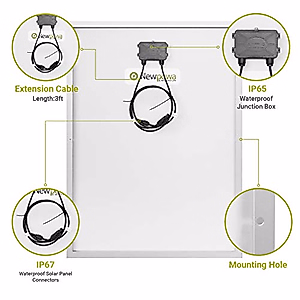 Newpowa 100 Watts 12 Volts Polycrystalline Solar Panel 100W 12V High Efficiency Module RV Marine Boat Off Grid