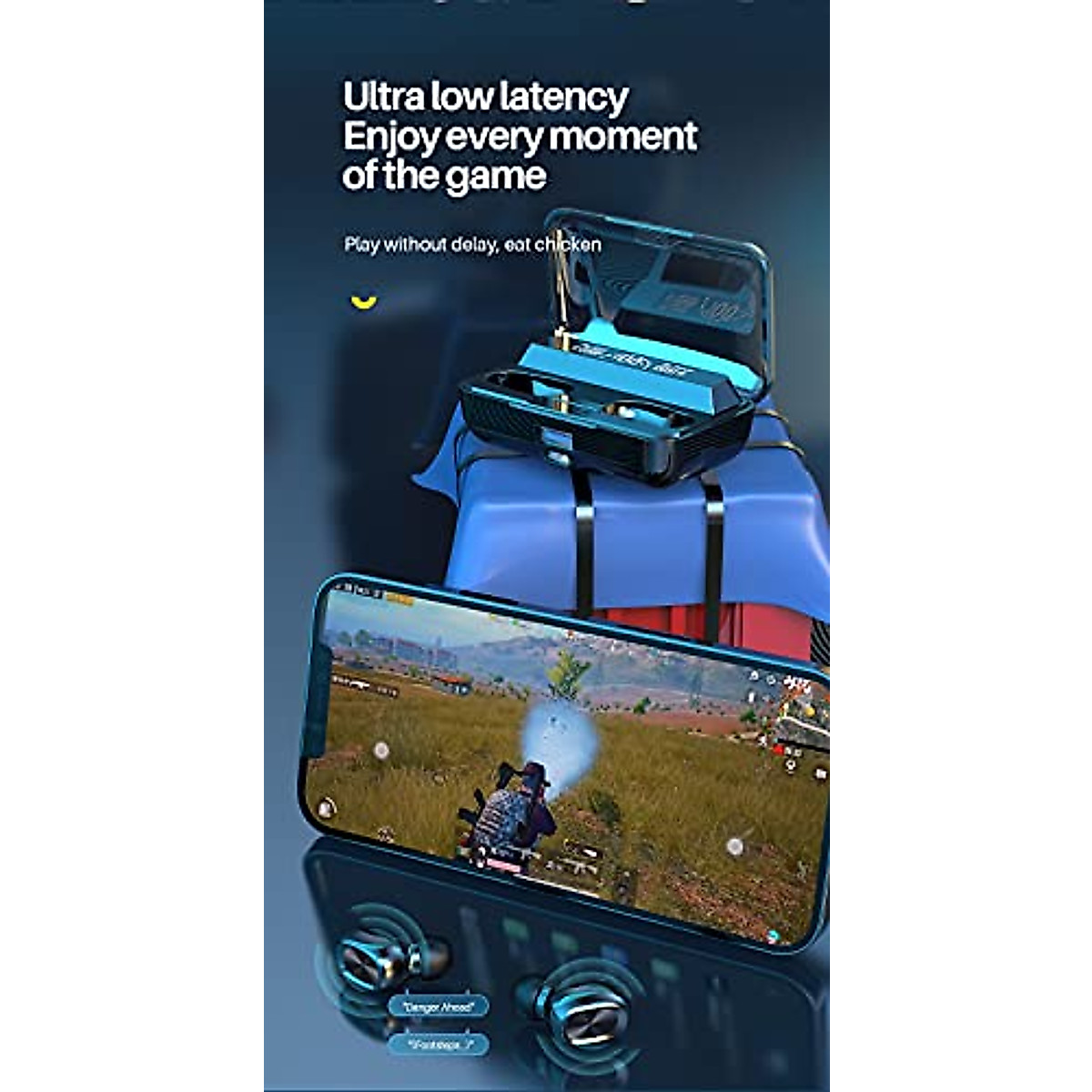 TWS Wireless Earbuds Bluetooth 5.1 Headphones Build in Mic HD Large Display Charging Box IPX7 Waterproof Voice Assistant Automatic Pairing USB Type-C Low Latency for Android iOS Windows Mac (Black)