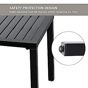 MEOOEM Patio Side Table End Table, Metal Patio Coffee Bistro Garden Side Table.