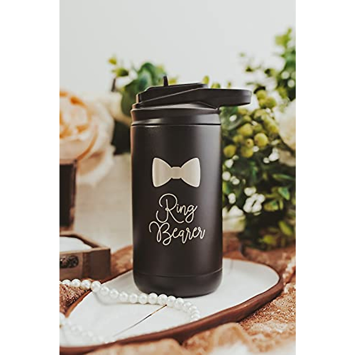 Legacy and Light Ring Bearer Water Bottle, Ring Bearer Gift, Will you be my Ring Bearer Proposal 12 oz Cup, Thank You Wedding Day Favor, Toddler or Little Boy Tumbler Gift Ideas from Bride and Groom
