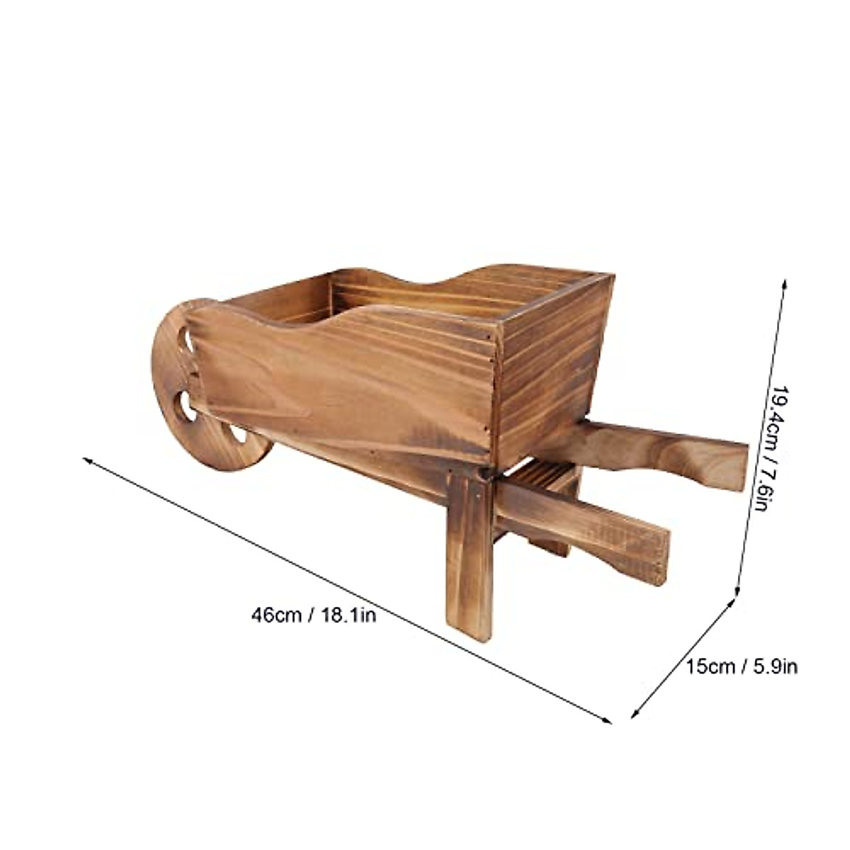 Creative Cart Plants Flower Pot for Succulent Plants, Rustic Wooden Cart Planter Container Bonsai, Cute Wheelbarrow Landscape Ornament for Desk Garden Home Balcony Courtyard Decor