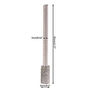 NEW Products 5PCS Diamond Coated Cylindrical Burr 4mm Chainsaw Sharpener Stone File Chain Saw Sharpening Carving Grinding Tools,as shown