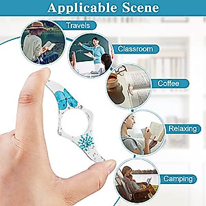 CALIDAKA 2pcs Transparent Thumb Book Page Holder Resin Book Page Holder Handmade Dried Flower Resin Thumb Ring Page Holder,Finger Bookmark Holder,for Reader Book Lover Literary(Transparent)