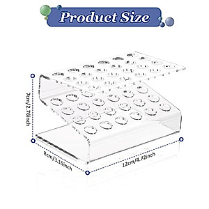 Fitlyiee Clear Acrylic Brush Display Pen Holder Z shaped Pen Organizer for Markers Coloured Pencils Paint Brushes Makeups (24 Slots)