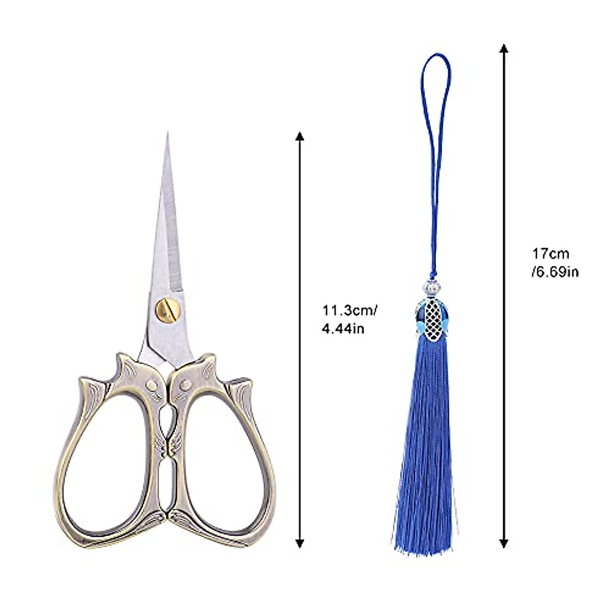 SHWAKK Squirrel Shaped Scissors 4.44 Inch Silver Embroidery Scissors Stainless Steel Sewing Scissor DIY Tools Dressmaker Shears Scissors for Embroidery, Craft, Needlework, Tailoring