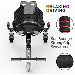 COOL&FUN Hoverboard Seat Attachment Go Kart Adjustable Frame Length Accessory for 6.5''8''10',Hoverboard Accessories for self Balancing Scooter