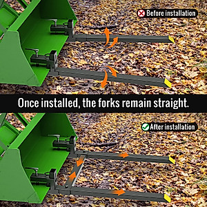 MAHLER GATES Clamp On Pallet Forks Adjustable Stabilizer Bar，Fits 2.95"W x 3"H Forks, 18"-34"W Adjustable Length