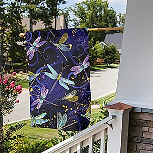 Welcome Garden Flag Double Sided,Outdoor Welcome Garden Decor,Small Garden Flag Dragonfly