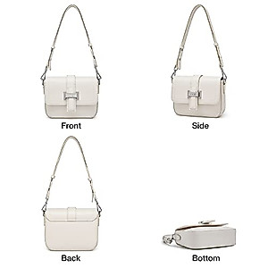 Split Cow Leather Crossbody Bag for Women Genuine Leather Shoulder Bag Ladies Fashion Bag Purse with Two Shoulder Straps Casual Underarm Bag