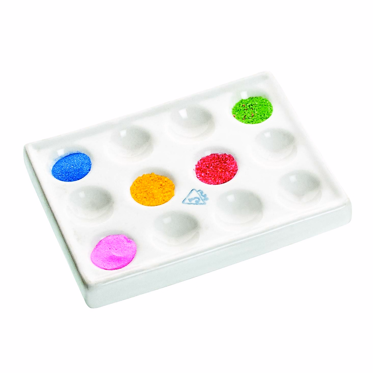 EISCO Spot Plate, 12 Wells - 4.5"L x 3.75"W - Glazed Porcelain