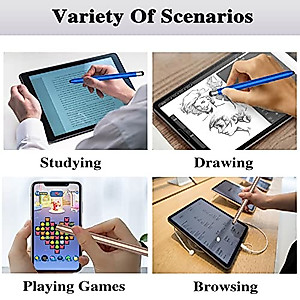 Stylus Pens for Touch Screens 2 in 1 High Sensitivity iPhone Pen with 6 Extra Tips(3Pcs) Stylus Pen for iPad/iPhone/Tablet and Other Touch Screen Devices-Blue/Black/Gold