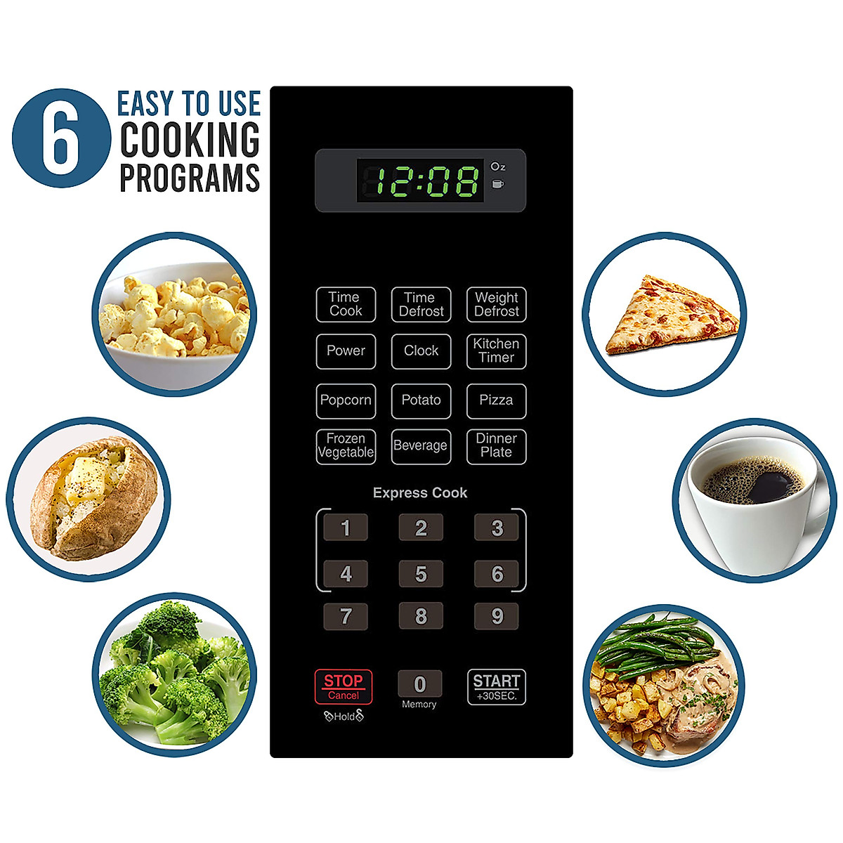 Farberware Countertop Microwave 1000 Watts, 1.1 cu ft - Microwave Oven With LED Lighting and Child Lock - Perfect for Apartments and Dorms - Easy Clean Grey Interior, Stainless Steel