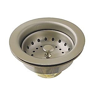 Kingston Brass K121BBN Fresno 3-1/2 Inch Stainless Steel Kitchen Sink Basket Strainer, Brushed Nickel