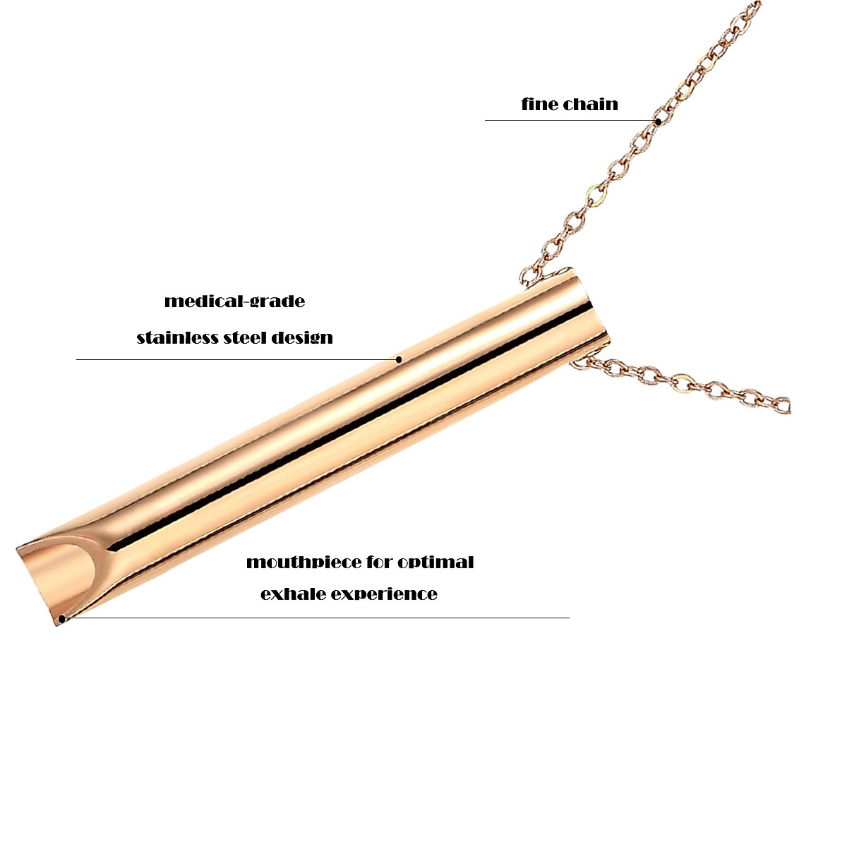 NexMe Stress Anxiety Relief Mindful Breathing Necklace, Anxiety Relief Item Breathing Exercise Device Breathwork Tool for Meditation, Relaxation, Calming Down and Slowing Breath (Black)